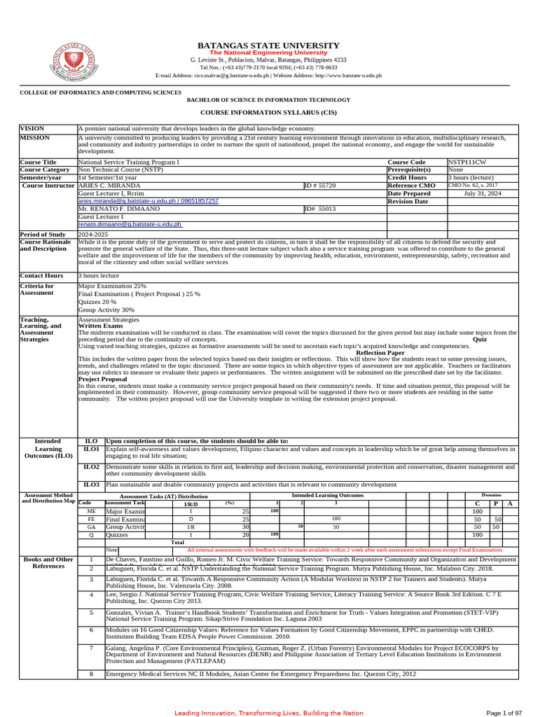 Final Syllabus 1st Sem | PDF