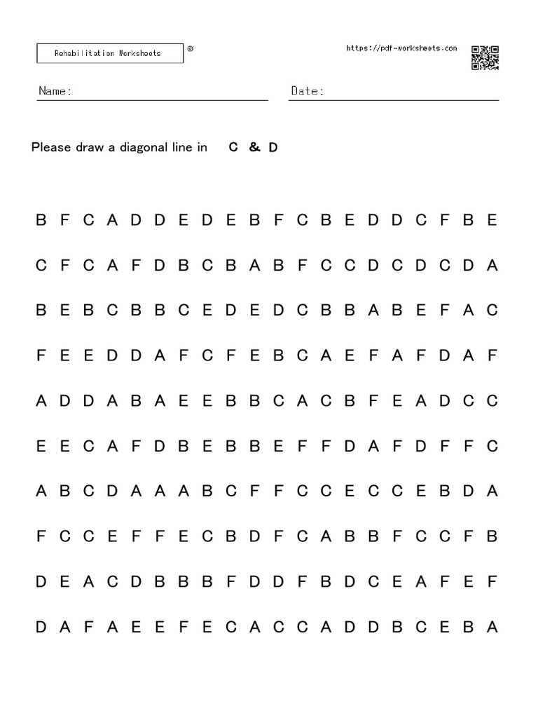 Alphabet Cancellation Task Target 2 10×20 - 001 | PDF