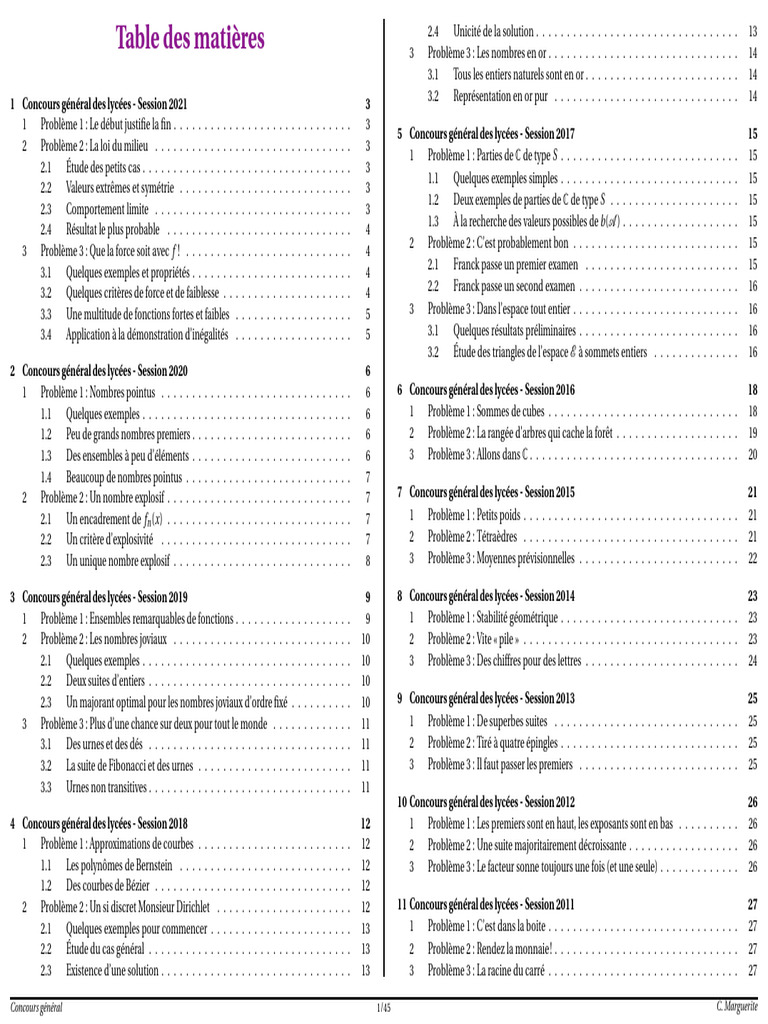 Concours General Complet | PDF