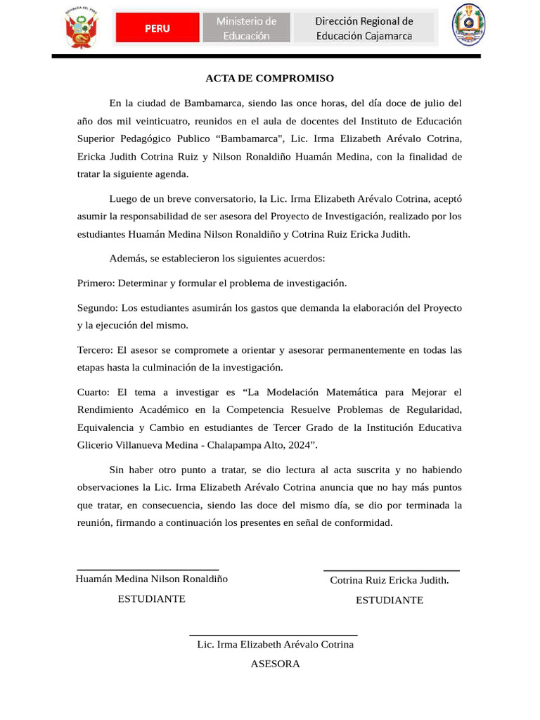 ACTA DE COMPROMISO | PDF