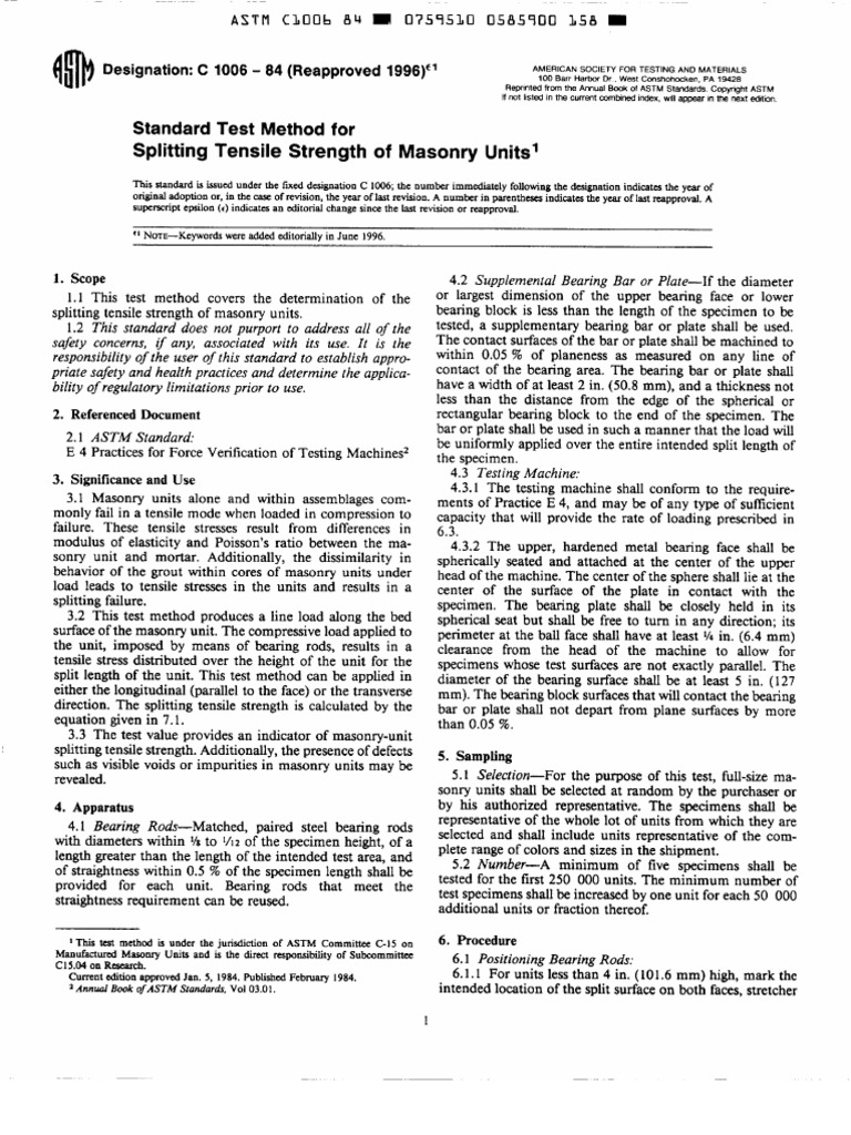 Astm C1006 | PDF