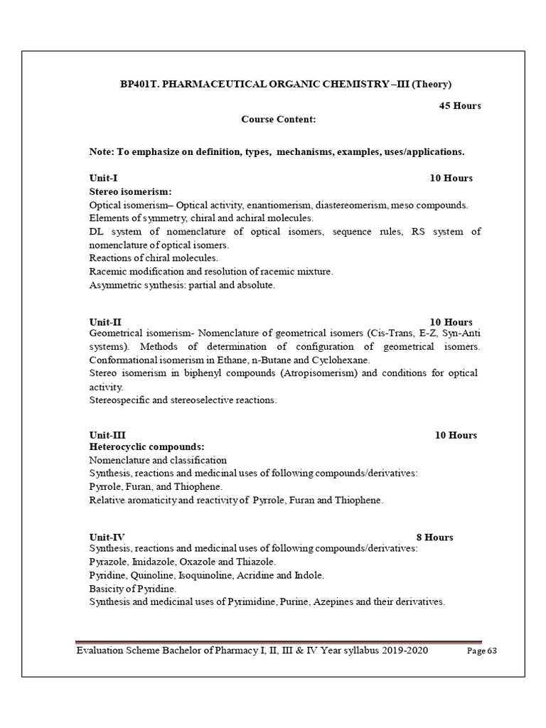 4th Semester Syllabus | PDF | Pharmacology | Acetylcholine