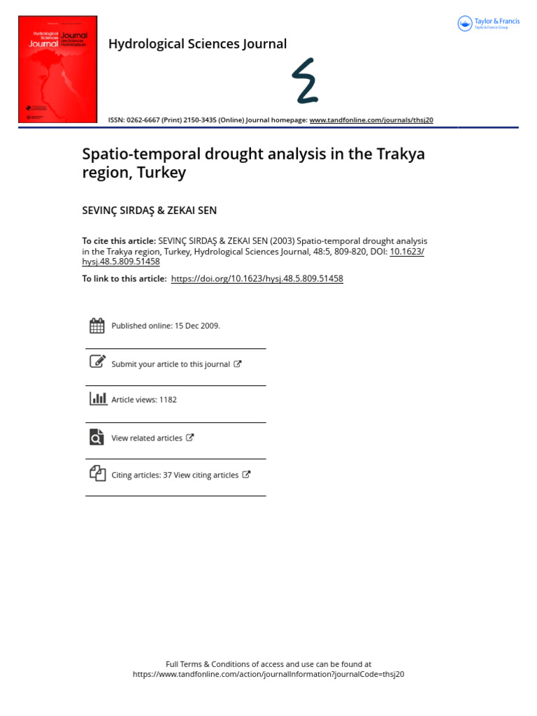 Spatio-Temporal Drought Analysis | PDF