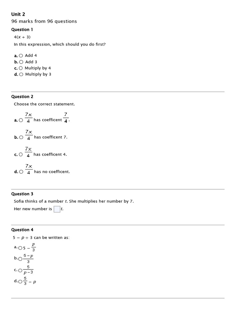 Unit-2 Math Review | PDF