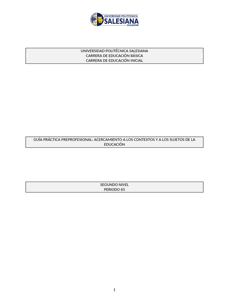 Guía de Práctica Preprofesional Educativa | PDF | Educación de la primera infancia | Maestros