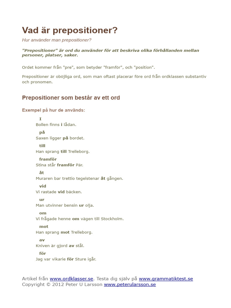 Prepositioner | PDF