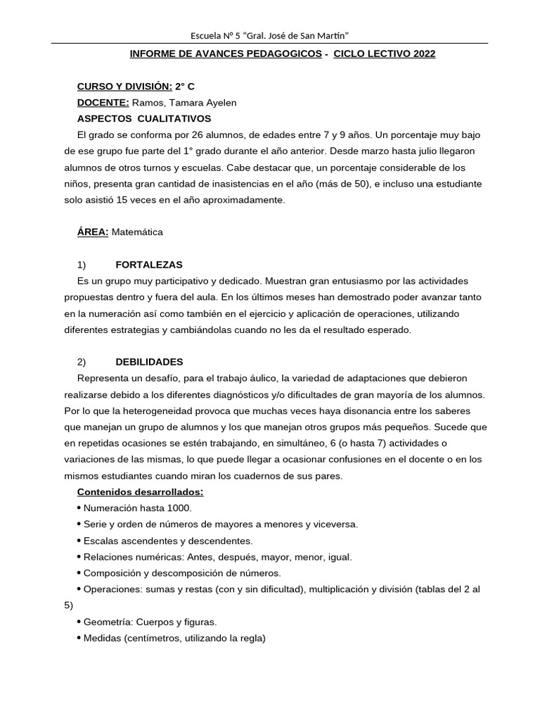 informe de avances 1 | PDF