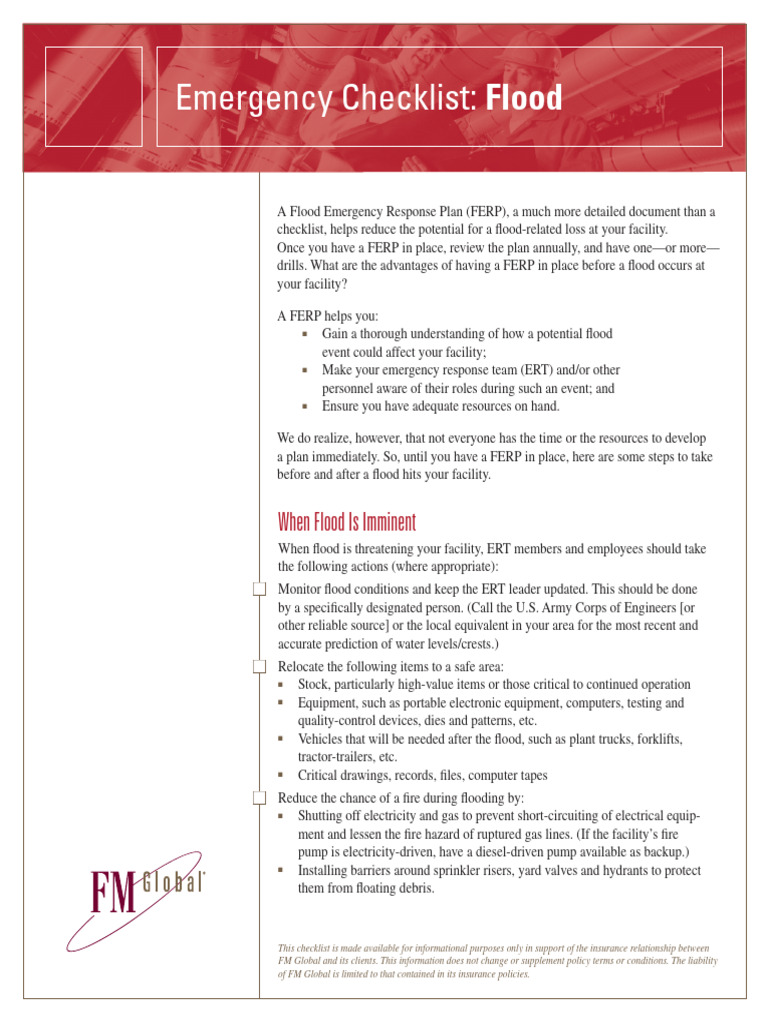 Emergency Checklist:: Flood | PDF