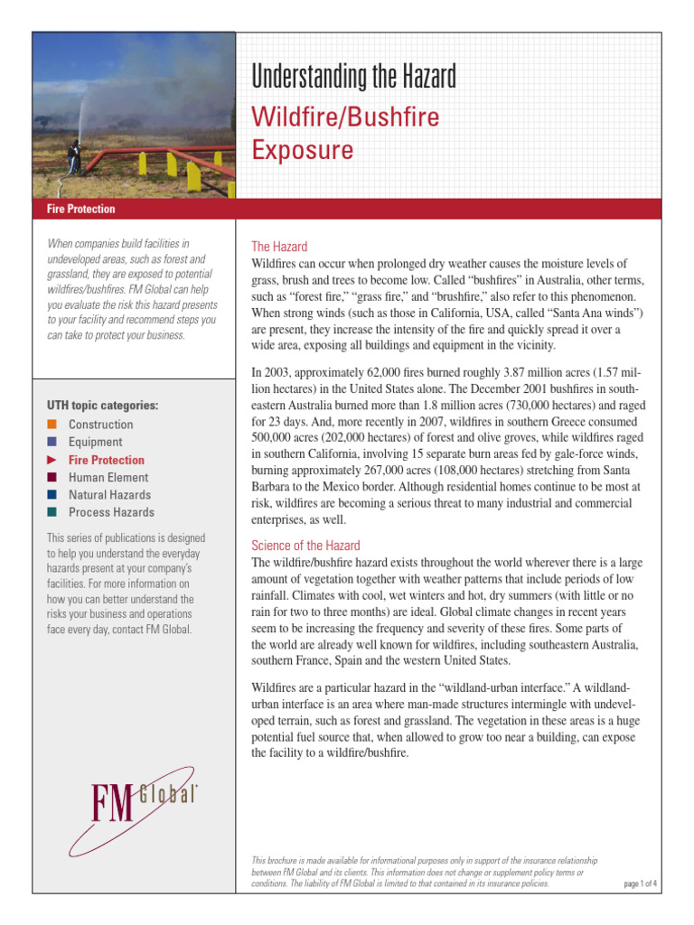 Understanding The Hazard: Wildfire/Bushfire Exposure | PDF