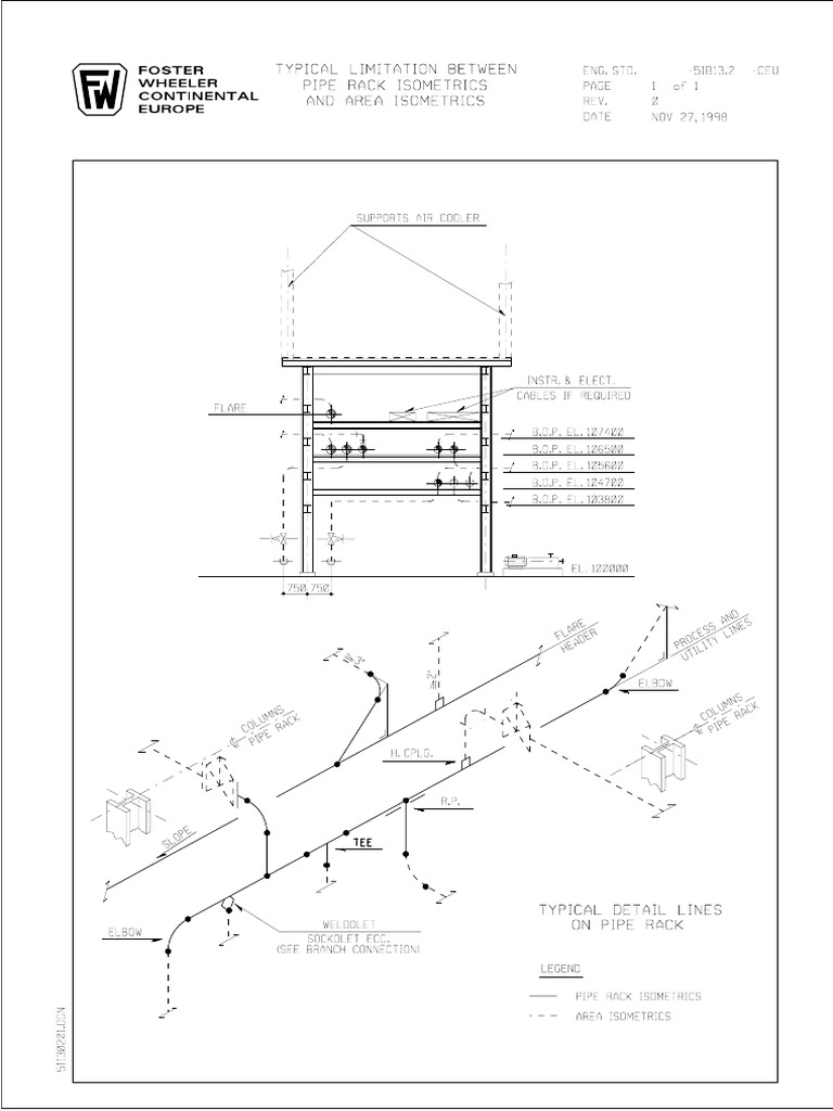 51B13-02 - Typical Limitation Between Pipe Rack Isometrics and Area ...