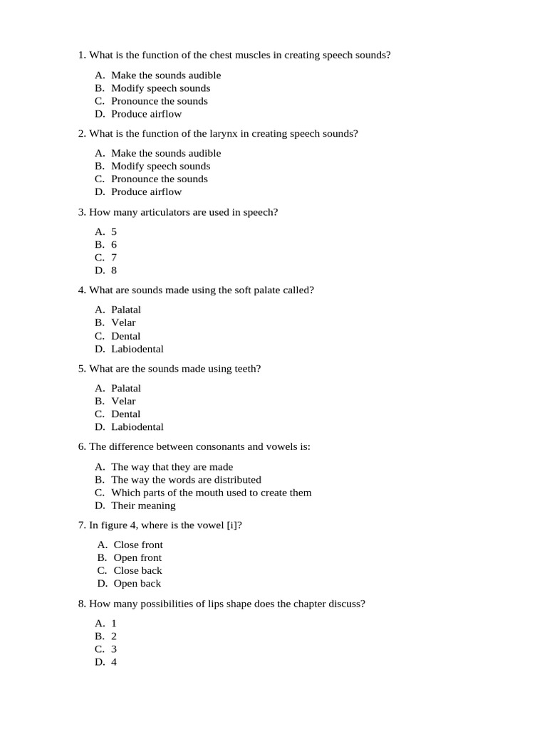 Phonetic Questions | PDF