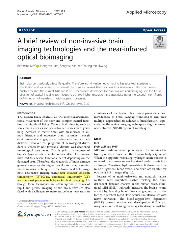 Brain Imaging Paper | PDF