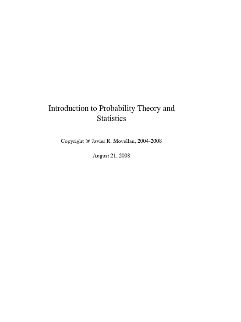 Introduction To Probability Theory and S | PDF | Probability Distribution | Computers