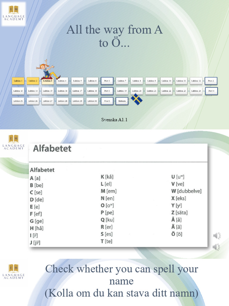 Lektion 3 - All The Way From A To Ö... | PDF