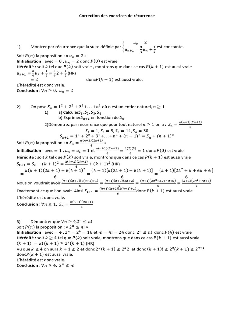 TS Recurrence Exo Correction | PDF