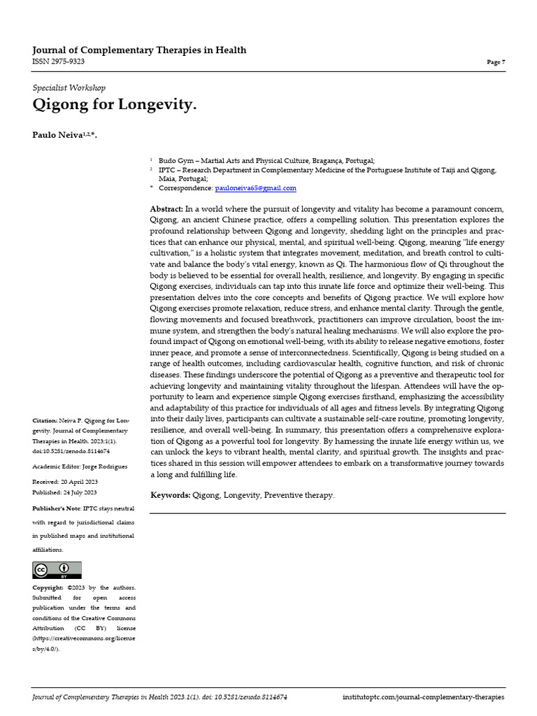 Qigong For Longevity Pdf