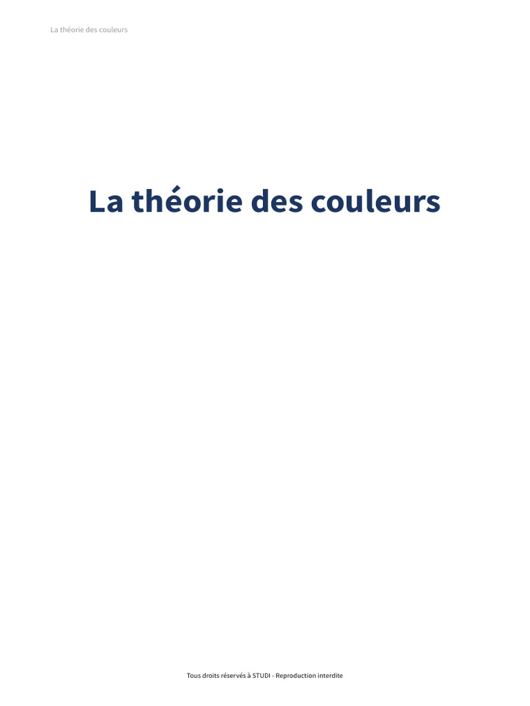 Théorie de Couleurs | PDF