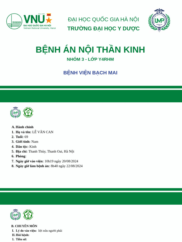 TEMPLATE SLIDE BỆNH ÁN UMP | PDF