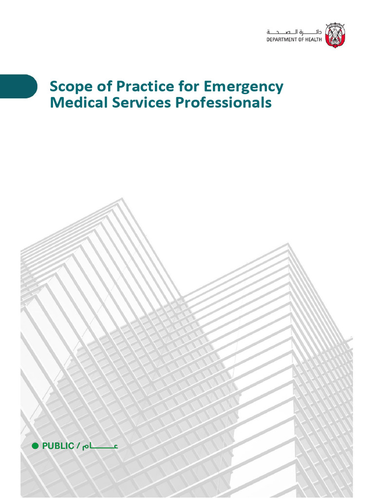 Scope of Practice For Emergency Medical Services Professionals | PDF