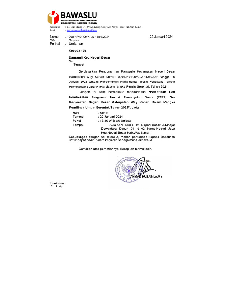 Undangan Pelantikan Danramil | PDF