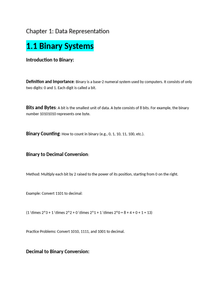 Computer Chapter 1 Notes (C) | PDF | Data Compression | Encodings