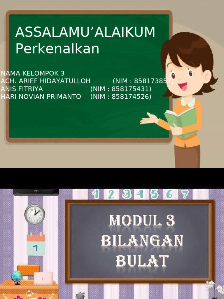 Presentasi Kelompok 3 Modul 3 Bilangan Bulat | PDF