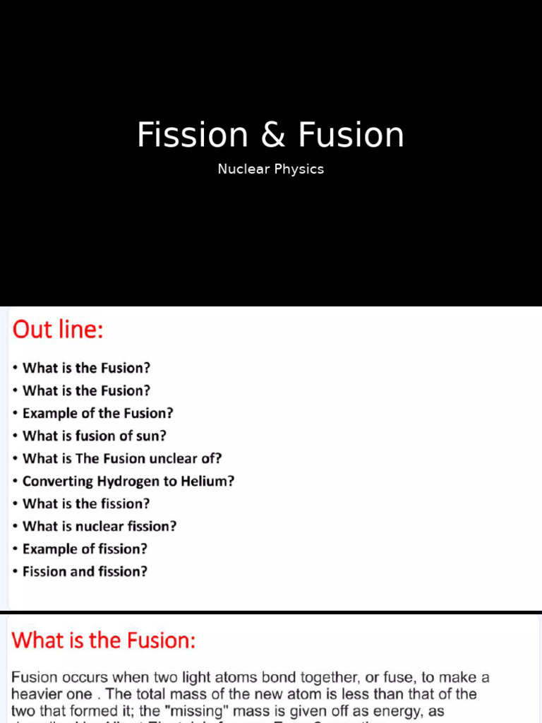 Fission & Fusion | PDF