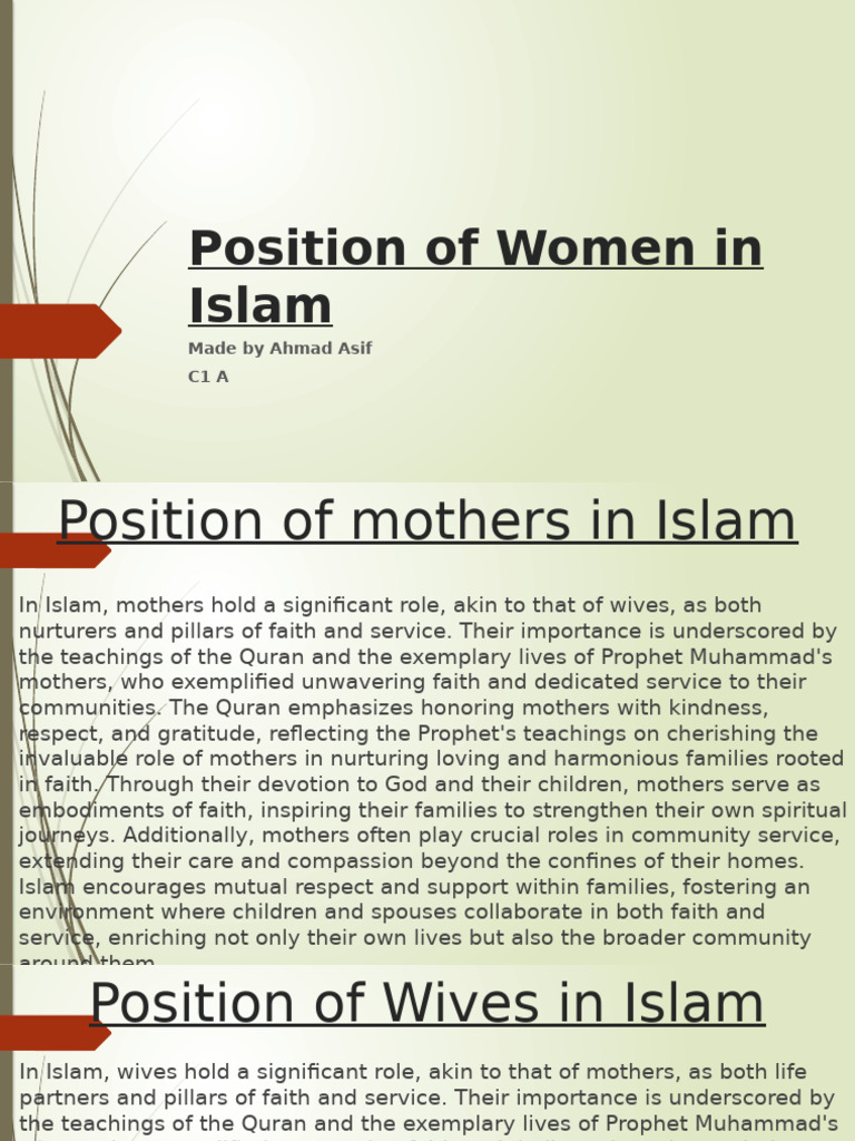 Position of Women in Islam | PDF