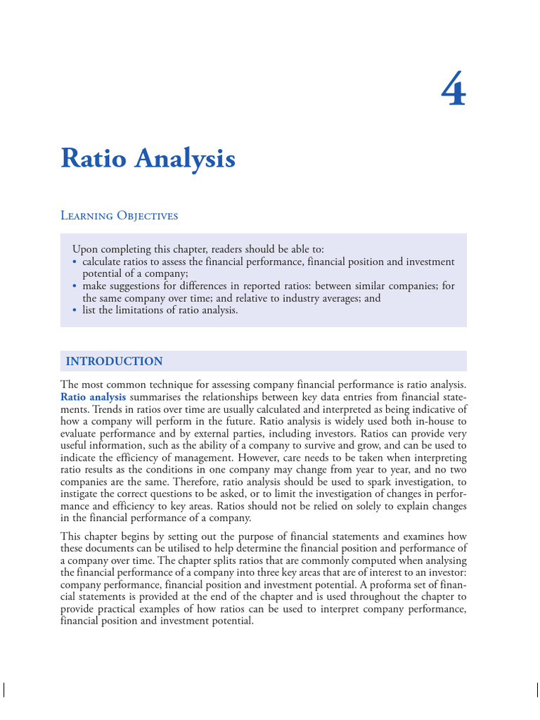 Chapter 4 Ratio Analysis) (29394) | PDF