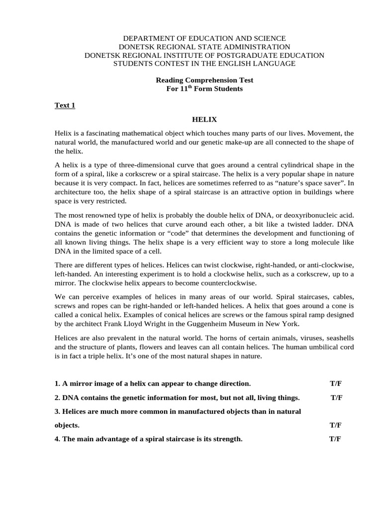 +reading - 11th Grade | PDF