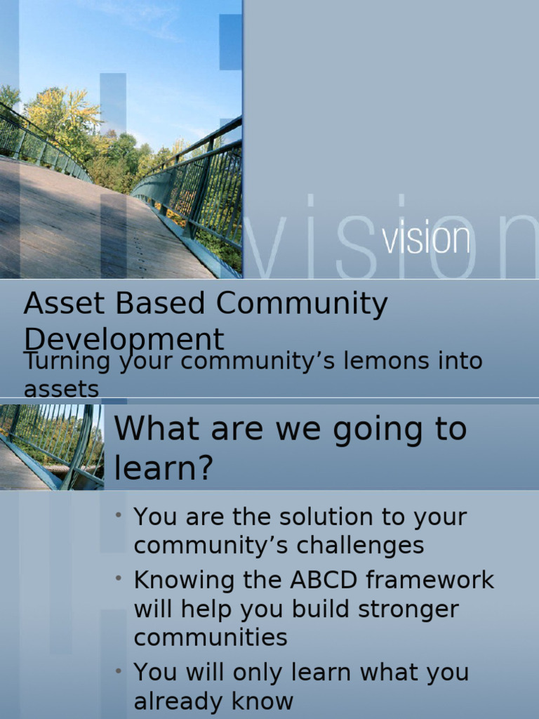 Asset Based Community Development Approa | PDF