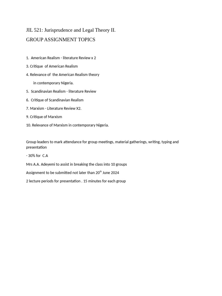 JIL 521 Group Assignment | PDF