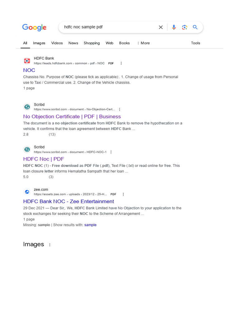 No Objection Certificate - PDF - Business: HDFC Noc Sample PDF | PDF