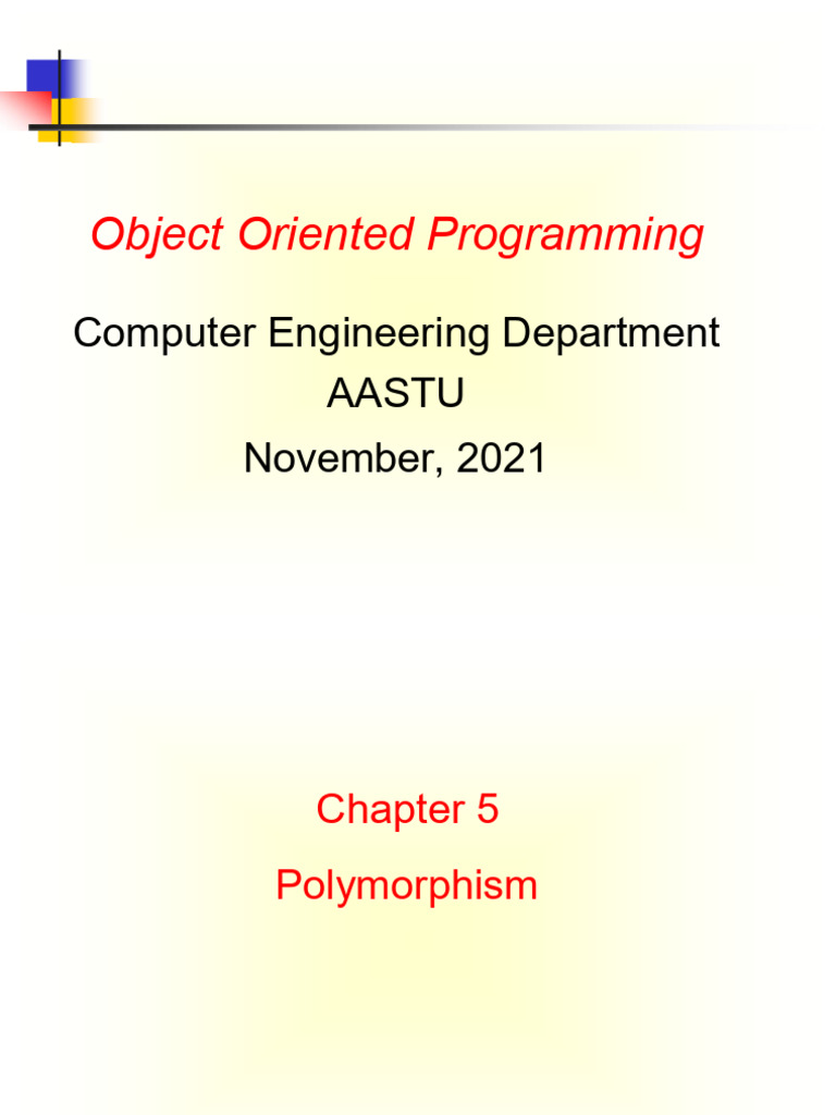 Chapter 5-Polymorphism | PDF | Object Oriented Programming | Method (Computer Programming)