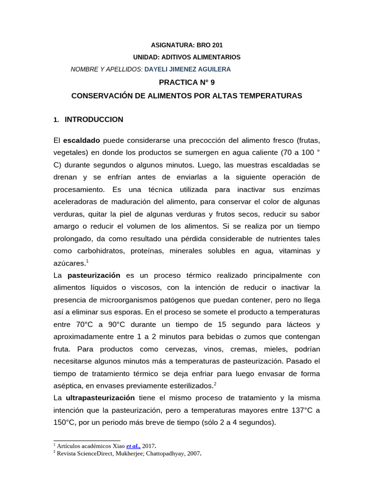 Práctica 8 - Bromatologia Ii - Dayeli Jimenez | PDF