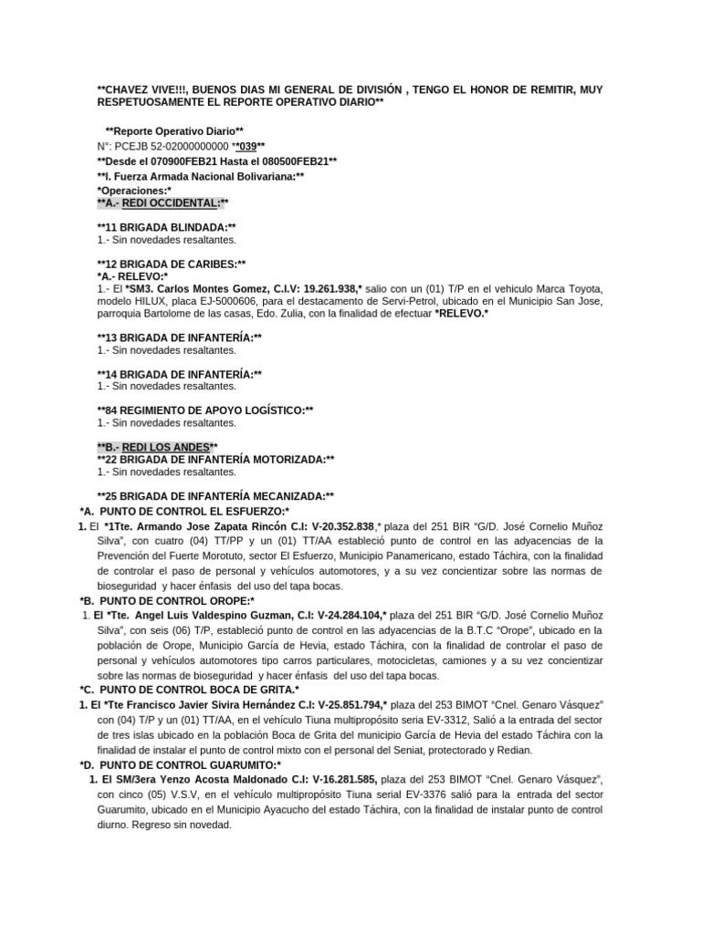 Roe 039 070900feb21 Hasta 080500feb21 | PDF
