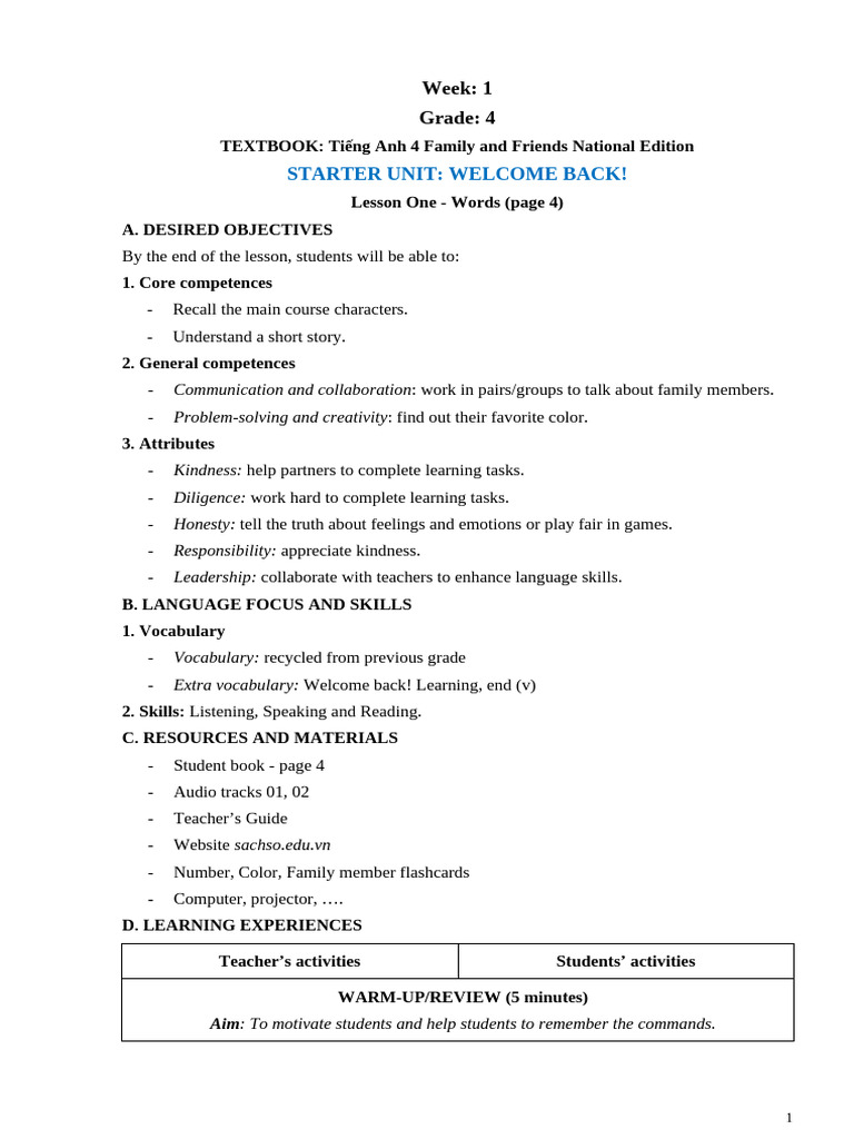 TA4 - TUẦN 2 | PDF