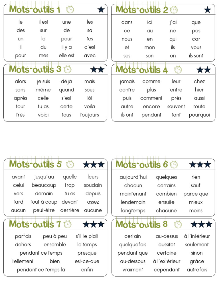 Mots Outils Rapido | PDF