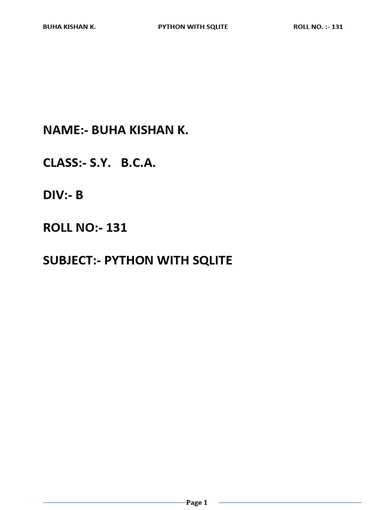 KISHAN SQLITE PYTHON | PDF KISHAN SQLITE PYTHON | PDF