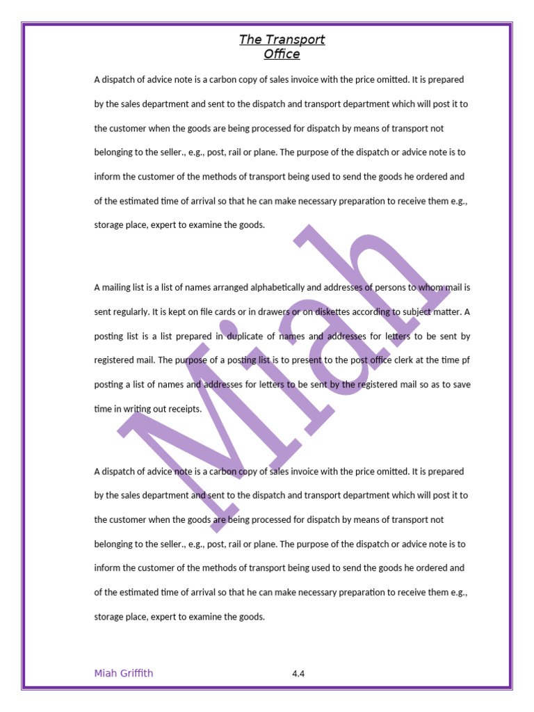 A Dispatch of Advice Note Is A Carbon Copy of Sales Invoice | PDF