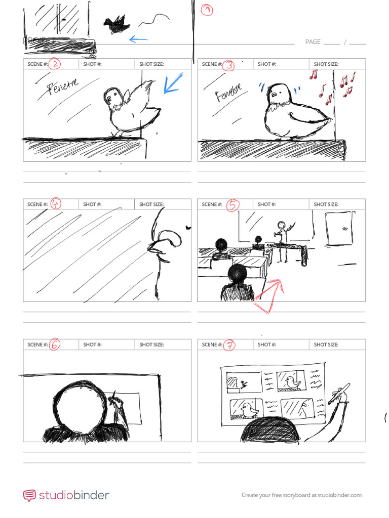 A4 Storyboard Template - 6-Panel - Portrait - StudioBinder | PDF