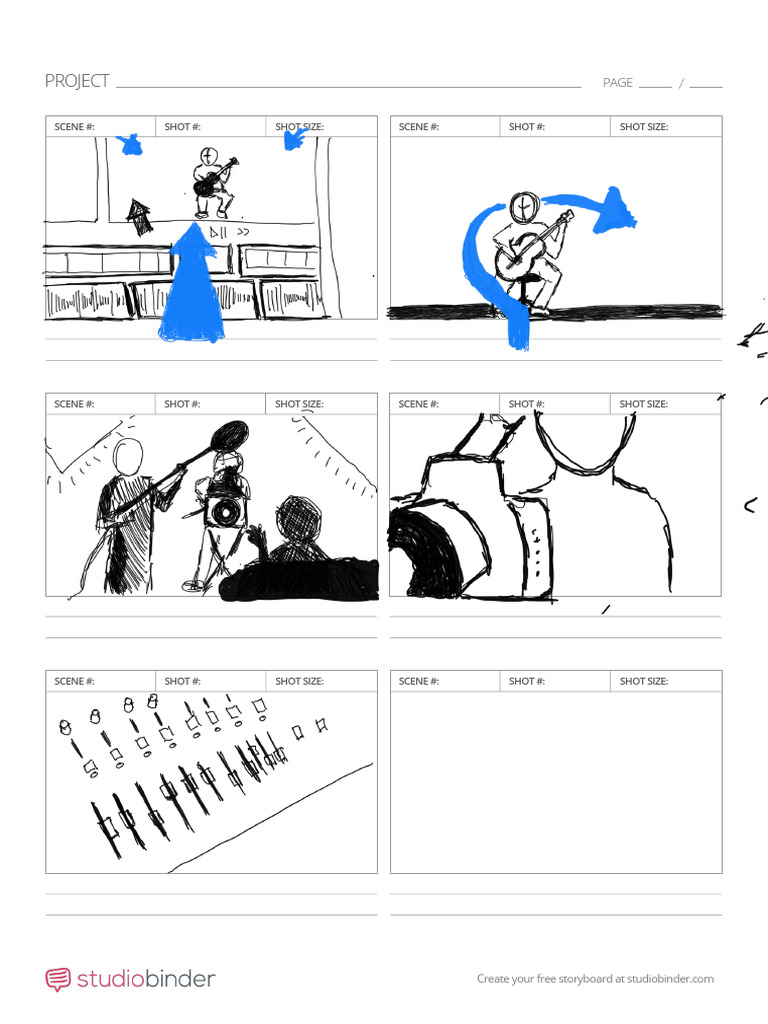 A4 Storyboard Template - 6-Panel - Portrait - StudioBinder 2 | PDF