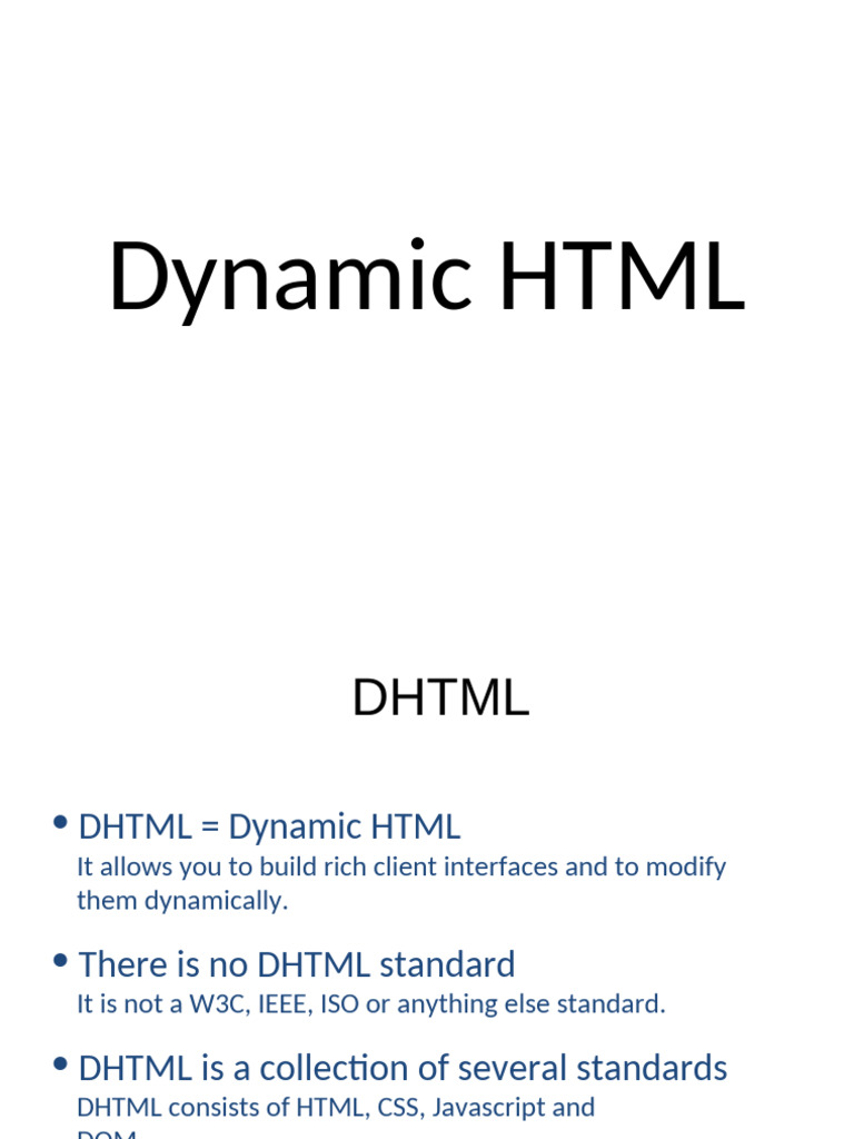 Dynamic HTML | PDF