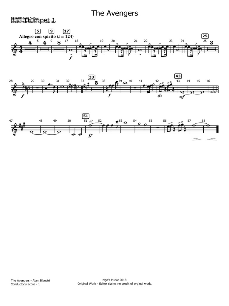 Tuba Avengers-Bb - Trumpet - 1 | PDF