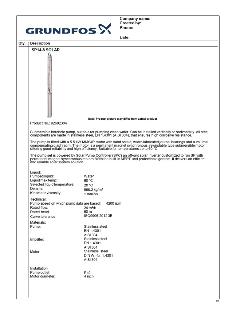 SP Solar 14-8 - 5.5 KW | PDF