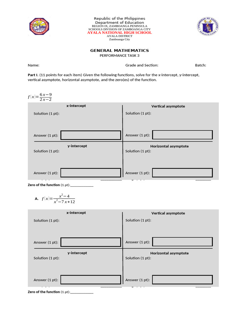 Genmath Performance Task 2 | PDF