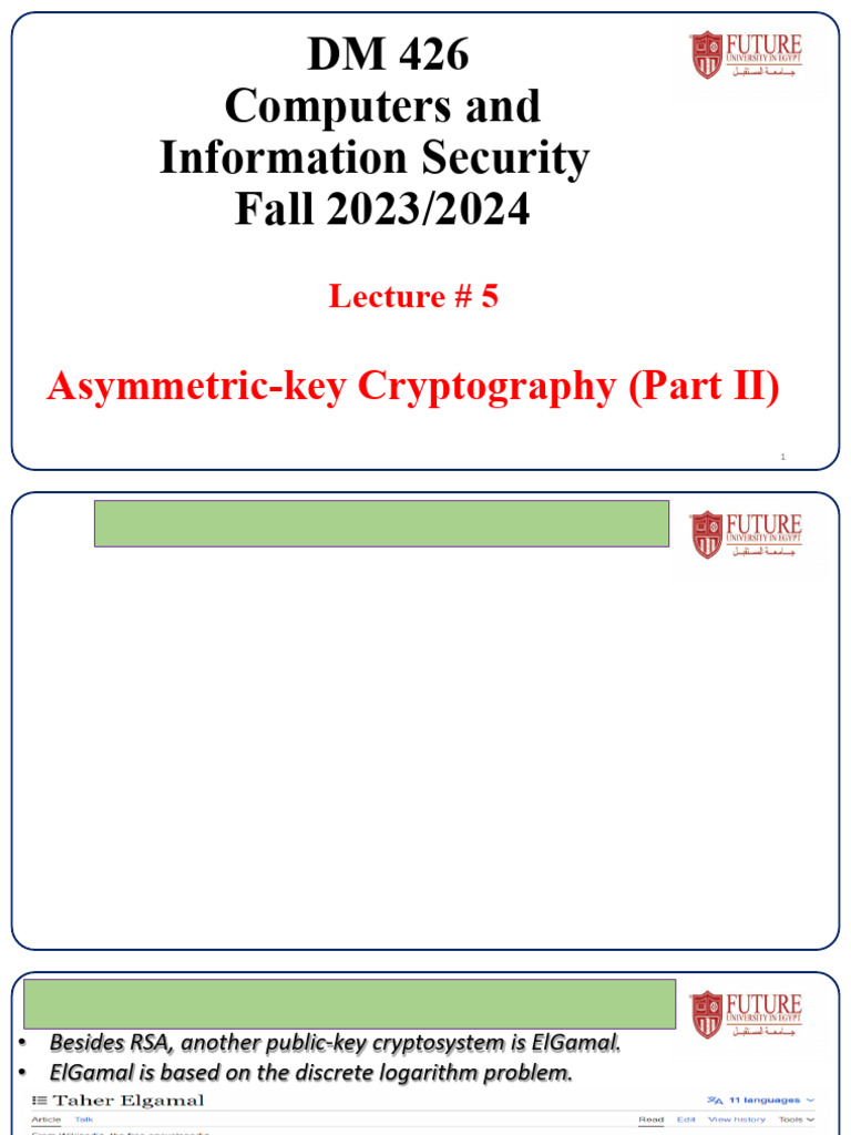 Asymmetric-Key Cryptography | PDF
