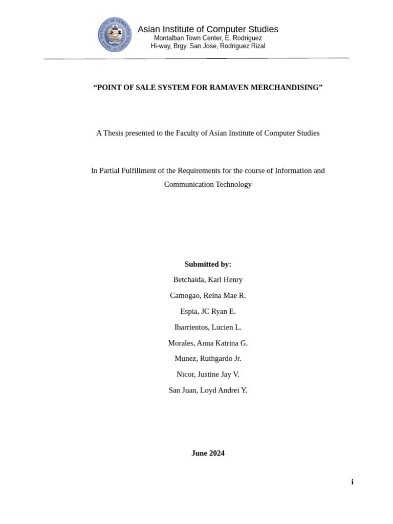 Ic2aa Group1 Capstone-Thesis | PDF