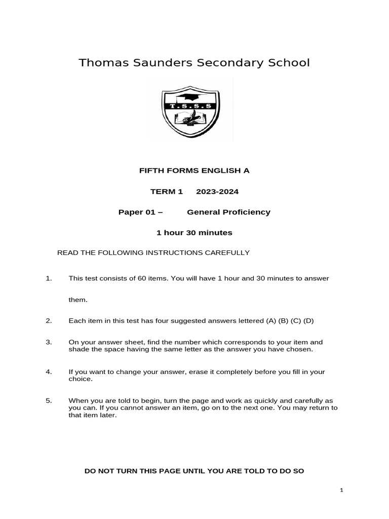 TSSS Eng. A Exam Dec. 2023 - Tisha Allen Jack Short Paper | PDF ...