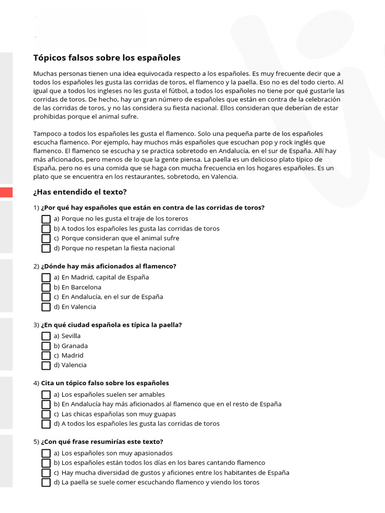 Topicos falsos sobre los espa;oles | PDF